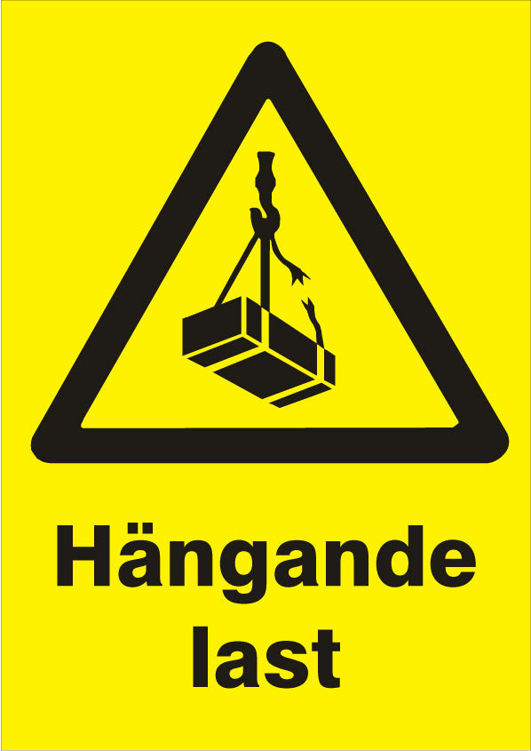 Varningsskylt. Hängande last – Avspärrningsprodukter.se – Avspärrning ...
